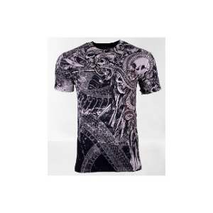 576669 Xtreme Couture Affliction 남자 티셔츠 ASHES & DUST 블랙 Skull Afflic ...