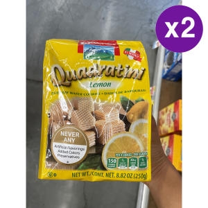 Loacker Quadratini Lemon Wafer Cookies 8.82oz 로아커 쿼드라티니 레몬 웨이퍼 웨하스 쿠 ...