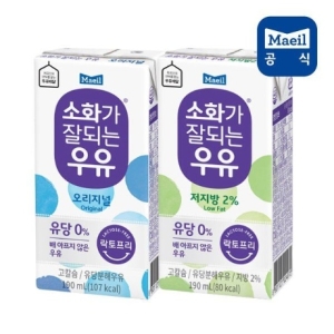 매일유업 S 매일 소화가 잘되는 우유 2종 오리지널 저지방 190ml 48팩 - 에누리 가격비교