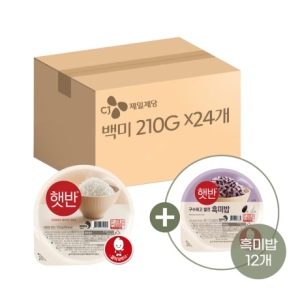 CJ제일제당 햇반 백미 210g 24개 + 흑미밥 210g 12개 - 에누리 가격비교