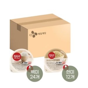 CJ제일제당 햇반 백미 210g 24개 + 현미쌀밥 210g 12개 - 에누리 가격비교
