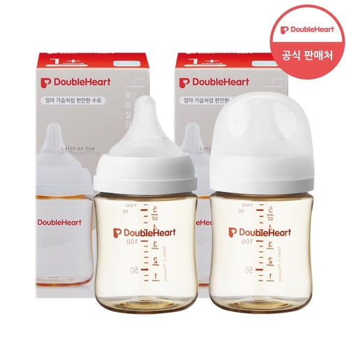 더블하트 모유실감 3세대 PPSU 제뉴인화이트 160ml [젖병 2개 + 젖꼭지 2개] - 에누리 가격비교