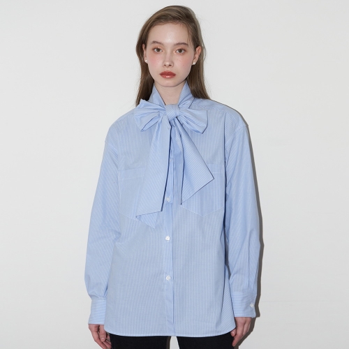 아미 마켓 벰버 RIBBON TIE BLOUSE_BLUE VV22WTBL04BL - 에누리 가격비교
