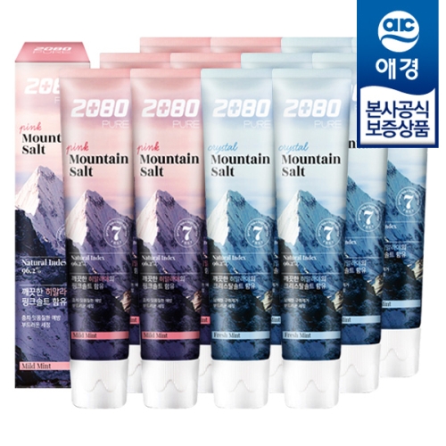 애경 2080 히말라야 퓨어마운틴 핑크민트 솔트치약 150g [12개] - 에누리 가격비교