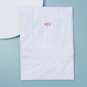 BYC 남성용 100 순면 남자 반팔런닝 반팔면티 기본무지티 5매 - 에누리 가격비교