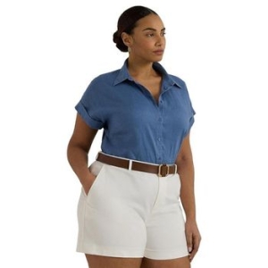 폴로랄프로렌 여성 플러스사이즈 린넨 돌먼 슬리브 셔츠 8670130 - 에누리 가격비교