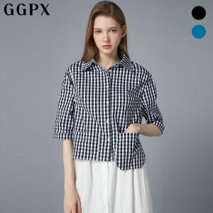 GGPX 고방 체크 언발 포켓 반팔 셔츠 GO5SH075F - 에누리 가격비교