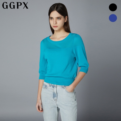 GGPX 라운드넥 비비드 5부 니트 GNB5KP723F : 에누리 가격비교