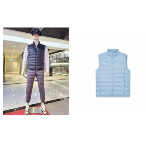 WAAC 왁 남성 패딩 조끼 경량 슬림한 베스트 집업 골프웨어 MVAW-2801 라이트블루 4 - 에누리 가격비교