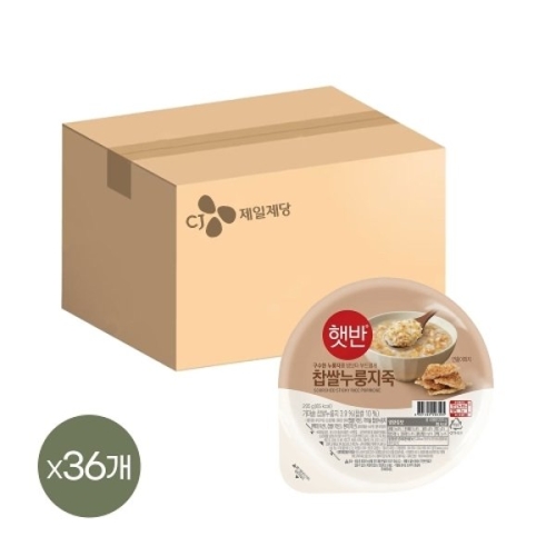CJ제일제당 햇반 찹쌀누룽지죽 205g [36개] - 에누리 가격비교