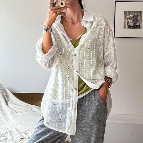 나크21 리치펀칭 워싱 블라우스 NK43-T-8 - 에누리 가격비교