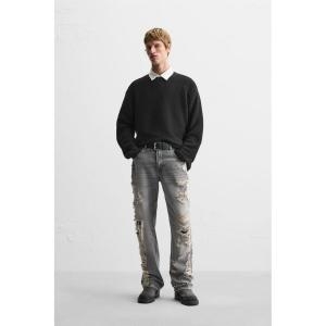 자라 코튼 블렌드 스트럭처 스웨터 컬러 블랙605967 : 에누리 가격비교