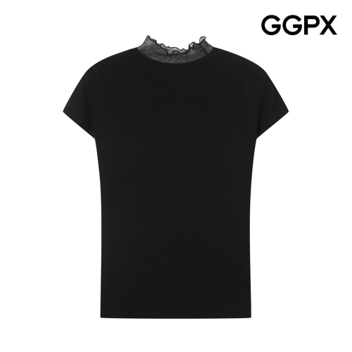 GGPX 프릴 하이넥 골지 반팔 니트 GP4KP022F - 에누리 가격비교