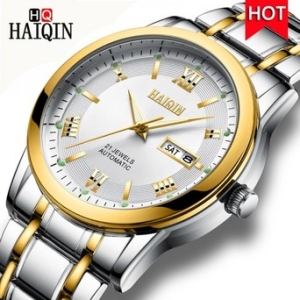 191584 Relogio Masculino 남 시계 HAIQIN 최고 브랜드 고급 자동 기계식 시계 남 전체 스틸 비즈니 ...