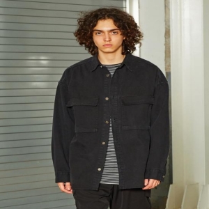 일꼬르소 남성 블랙 오버핏 브로큰트윌 셔켓_IESH0F004BK - 에누리 가격비교