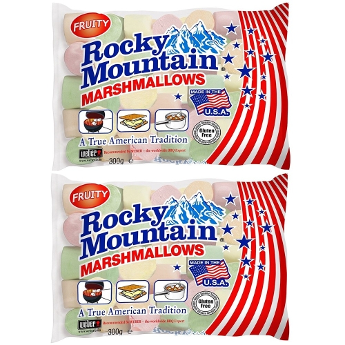 Rocky Mountain Mega Marshmallows 록키 마운티 과일컬러 메가기가 캠핑용 바베큐 마시멜로 300 ...