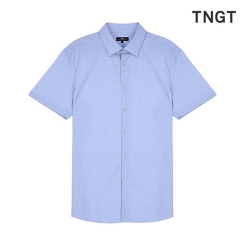 TNGT 블루 버튼다운카라 면혼방 반팔드레스셔츠 - 에누리 가격비교