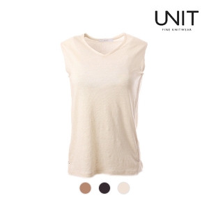 유닛 UFG2-DSN212N 린넨 슬리브 브이넥 민소매 티셔츠 - 에누리 가격비교