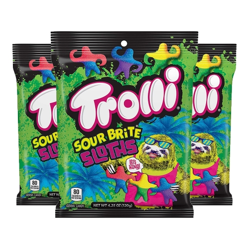 트롤리 사워 브라이트 슬로스 젤리 120g x 3팩 구미 Trolli Sour Brite Sloths - 에누리 가격비교