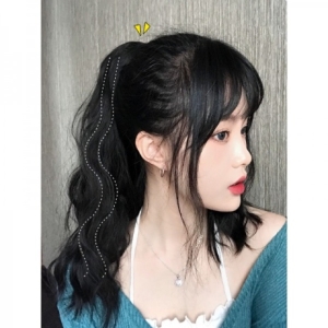 가발108575가발 여성 포니 테일 스트랩 가짜 포니 테일 하이 포니 테일 긴 머리 곱슬 머리 브레이드 울 컬 클립 형 빅 웨 ...